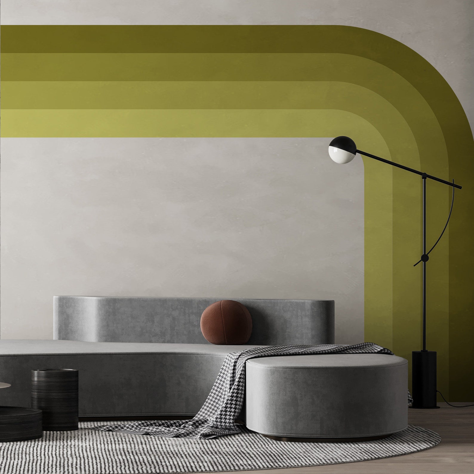 Living Room Arch Decal Removable Wall Arch Deca Colorblock - Etsy