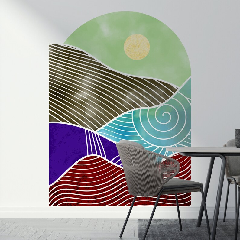 Modern Mountain Wall Decal Removable Wall Decal Contemporary - Etsy