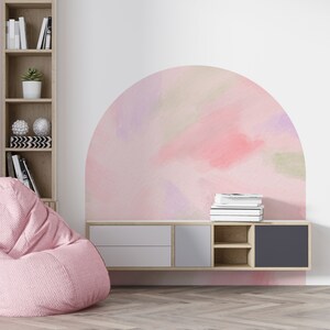 Pink Bed Arch Sticker, Pink Boho Wall Decal, Pink Arch Wall Paper ...