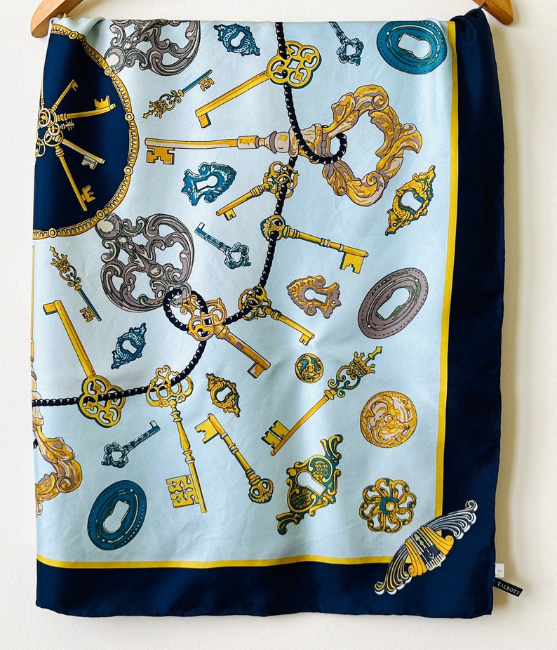 Talbots Silk Scarf keys & Locks - Etsy