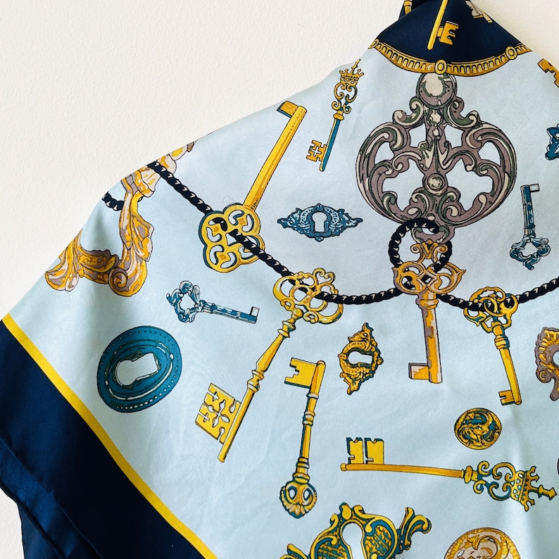 Talbots Silk Scarf keys & Locks - Etsy