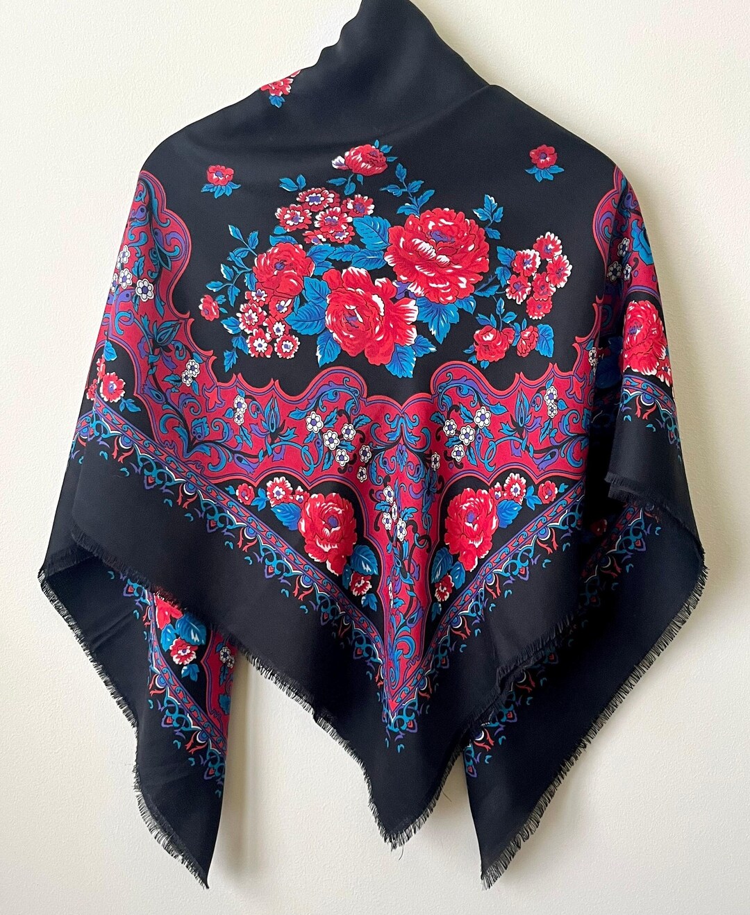 1980s Challis Shawl by Liz Sinclair - Etsy