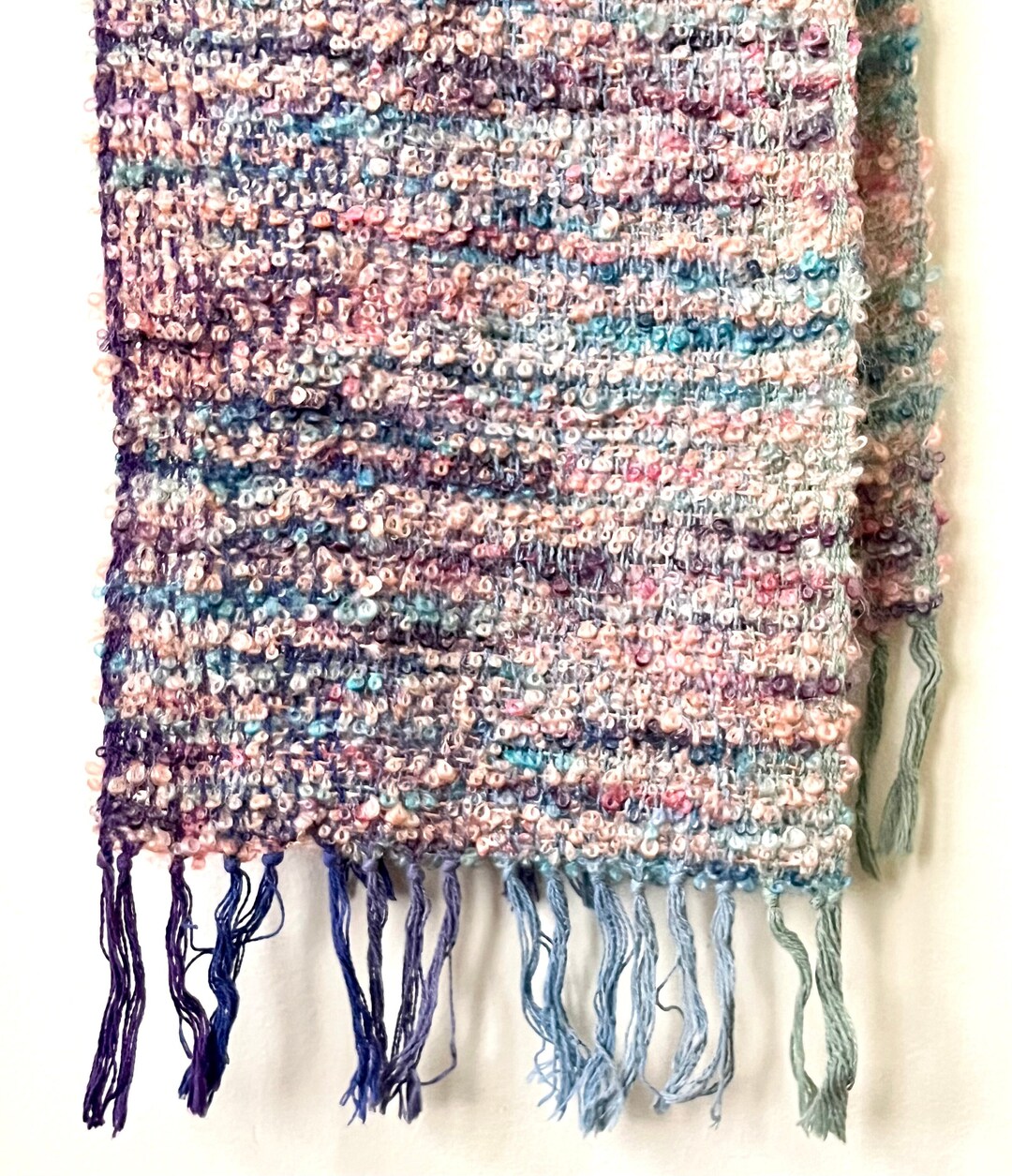 Liz Christy Boucle Scarf (hand Woven) - Etsy