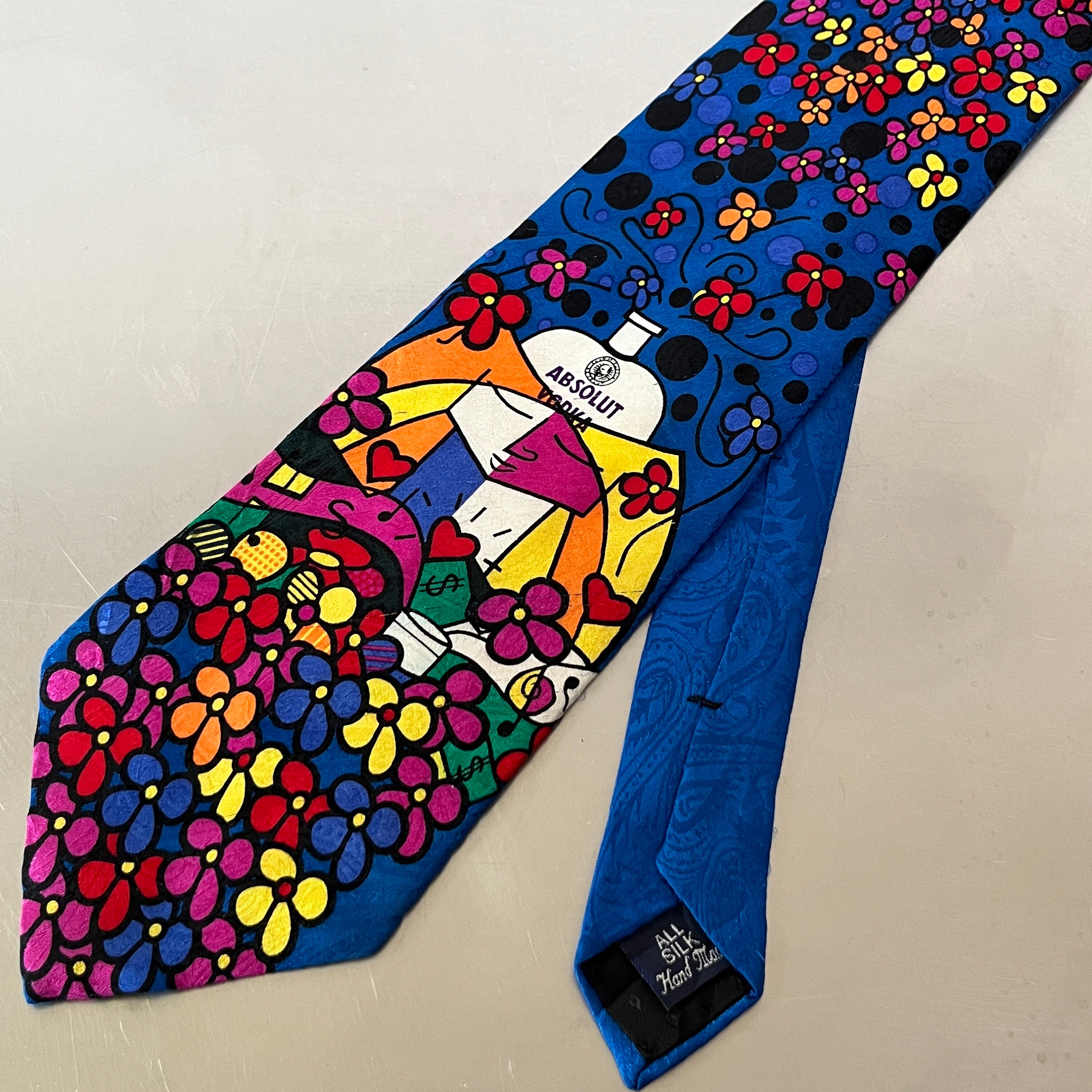 1990s Romero Britto Silk Tie absolut Vodka - Etsy