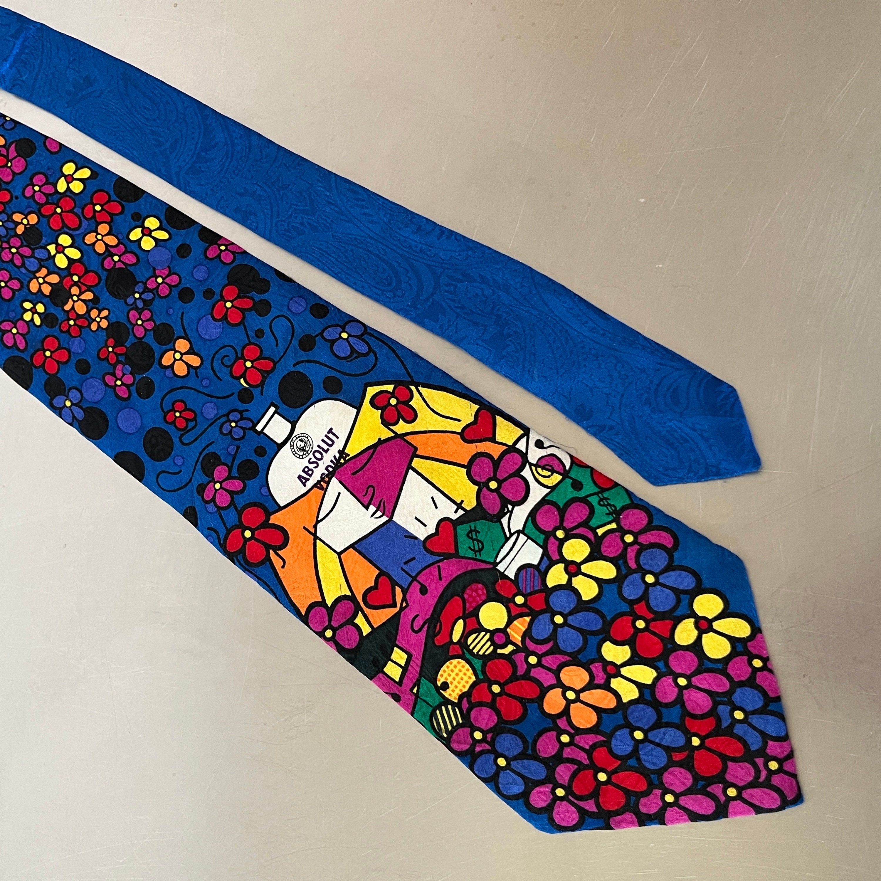 1990s Romero Britto Silk Tie (absolut Vodka) - Etsy