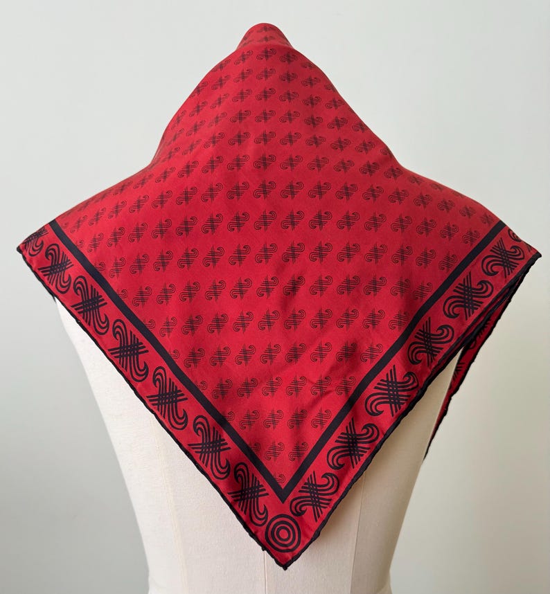 1970s Jaeger Monogram Silk Scarf - Etsy
