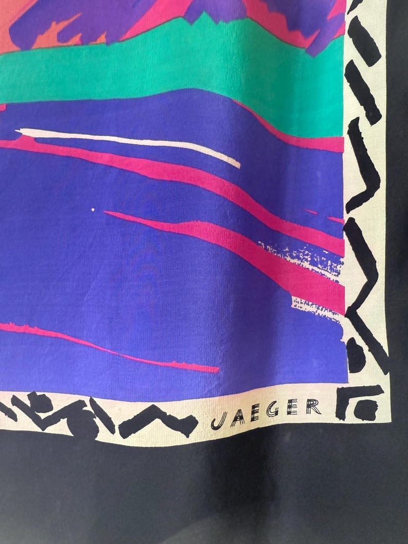 1980s JAEGER Silk Scarf - Etsy