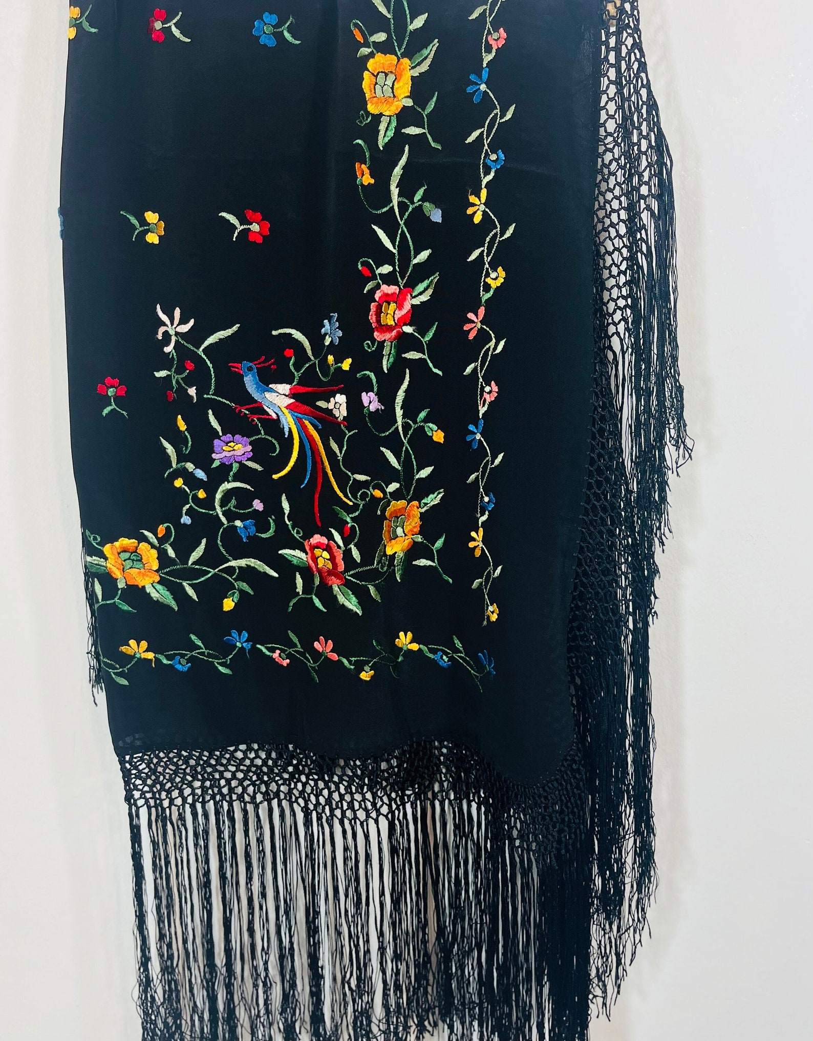 Vintage Spanish Manton Shawl (hand Embroidery) 1950s - Etsy