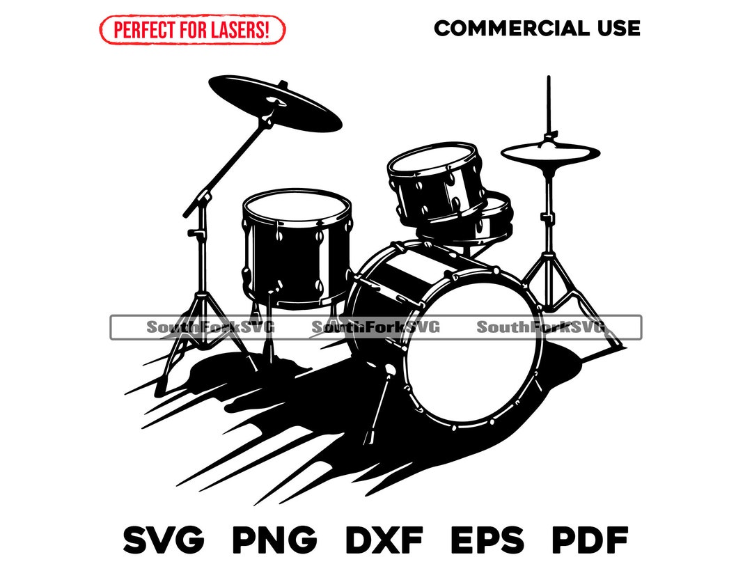 Drum Set Kit Svg Png Dxf Eps Pdf | Vector Graphic Design Cut Print Dye ...