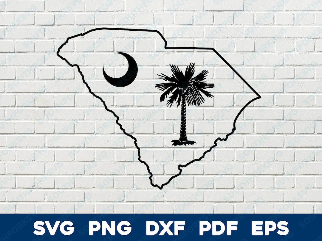 South Carolina State Flag Shape Svg Png Dxf Eps Pdf Vector Graphic ...
