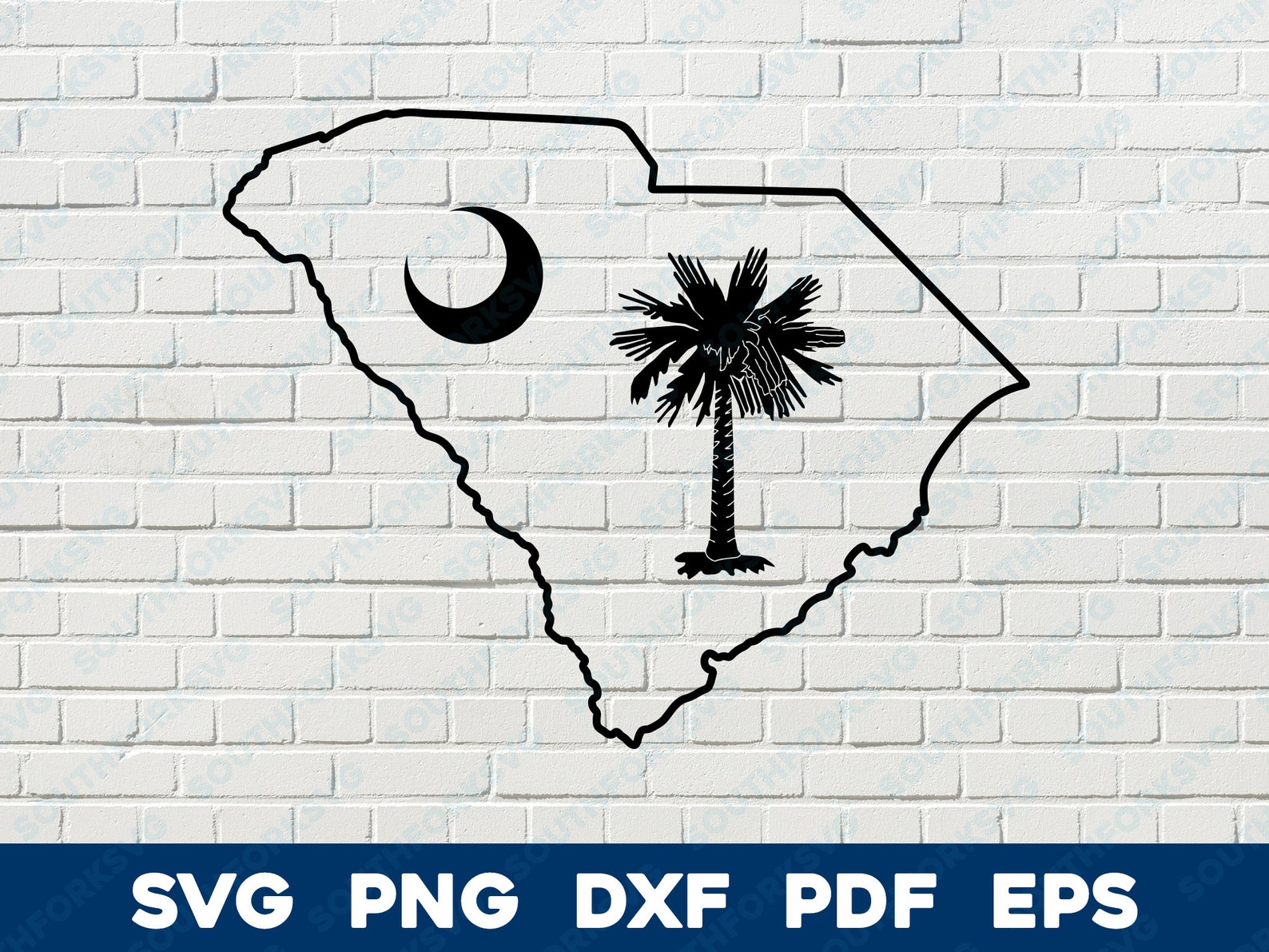 South Carolina State Flag Shape Svg Png Dxf Eps Pdf Vector - Etsy