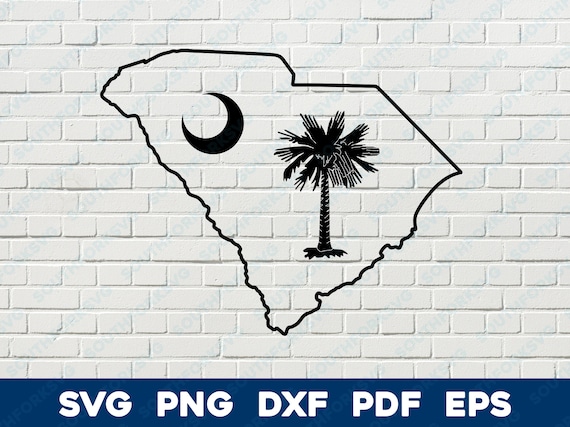 South Carolina State Flag Shape Svg Png Dxf Eps Pdf Vector - Etsy Australia