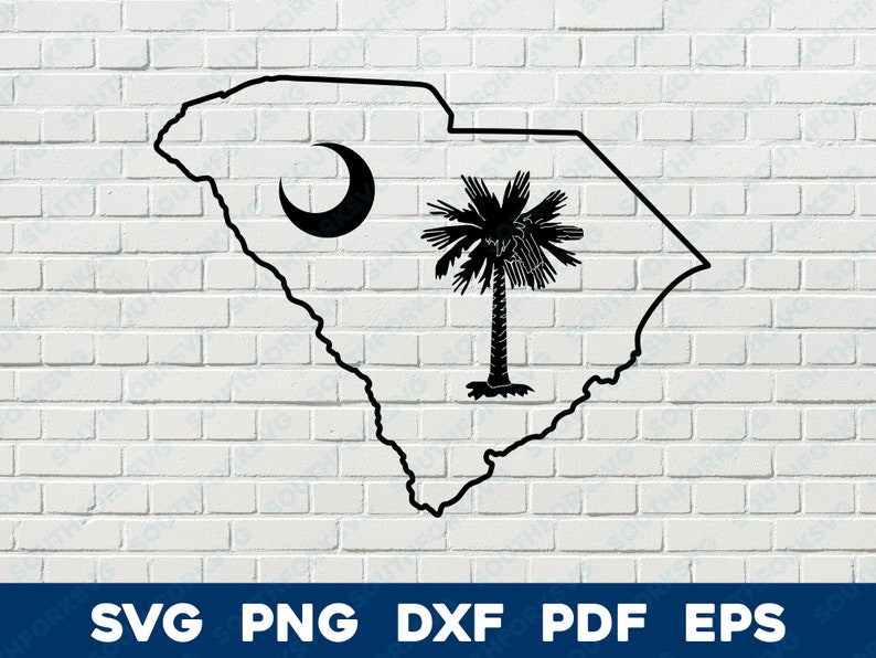 South Carolina State Flag Shape Svg Png Dxf Eps Pdf Vector - Etsy