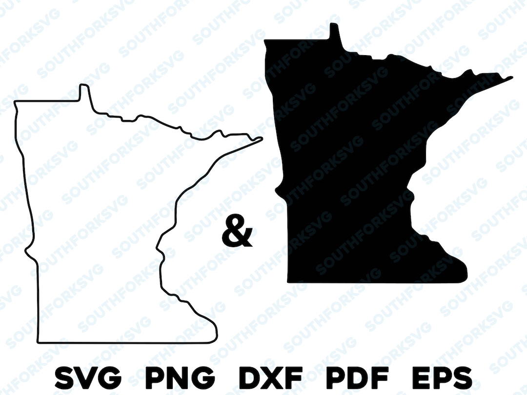 Simple Minnesota State Silhouette & Outline Shapes Svg Png Dxf Pdf Eps ...