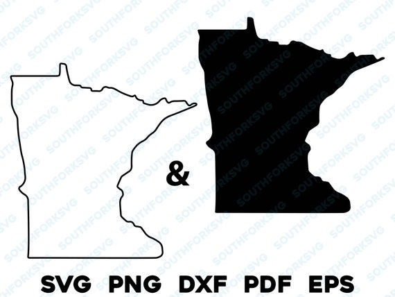 Simple Minnesota State Silhouette & Outline Shapes Svg Png Dxf - Etsy