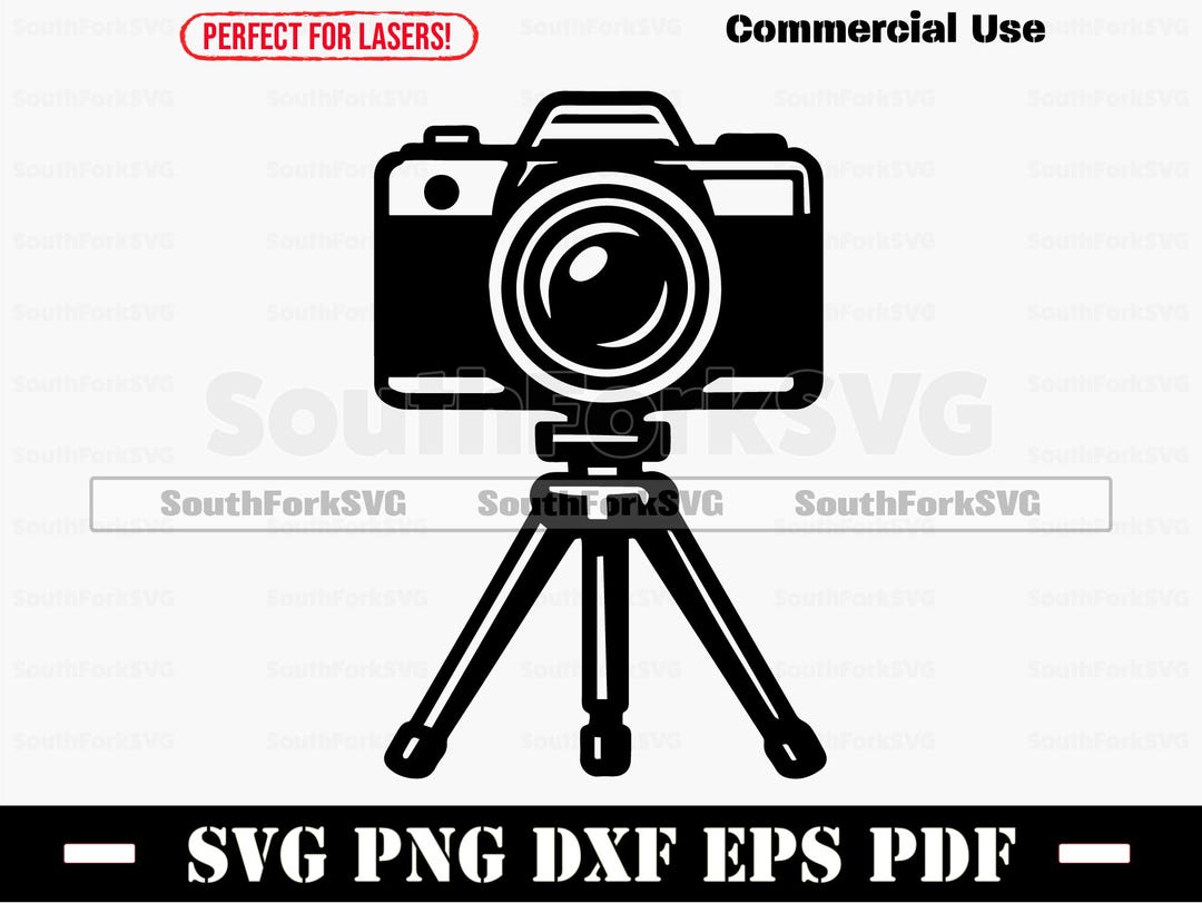 Camera and Tripod Svg Png Dxf Eps Pdf | Camera Film Vector Graphic ...