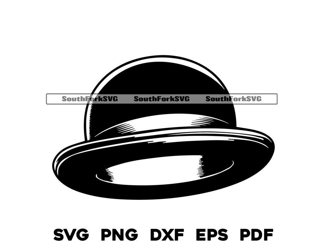 Bowler Hat Design Files Svg Png Dxf Eps Pdf Laser Engrave Cut Print Dye ...