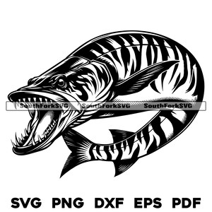 Musky Muskie Design Files Svg Png Dxf Eps Pdf | Transparent Vector ...