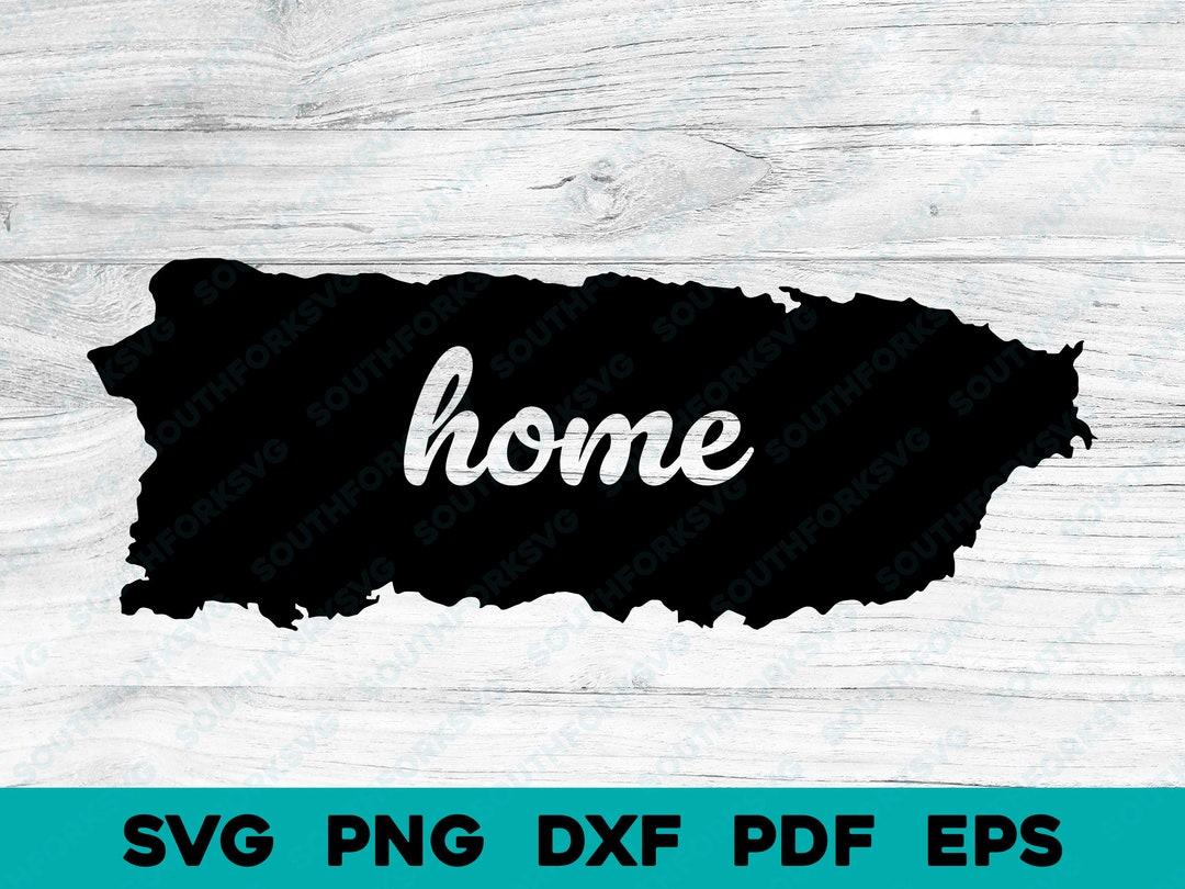 Silueta de casa de Puerto Rico con texto guionado / svg png dxf eps pdf ...
