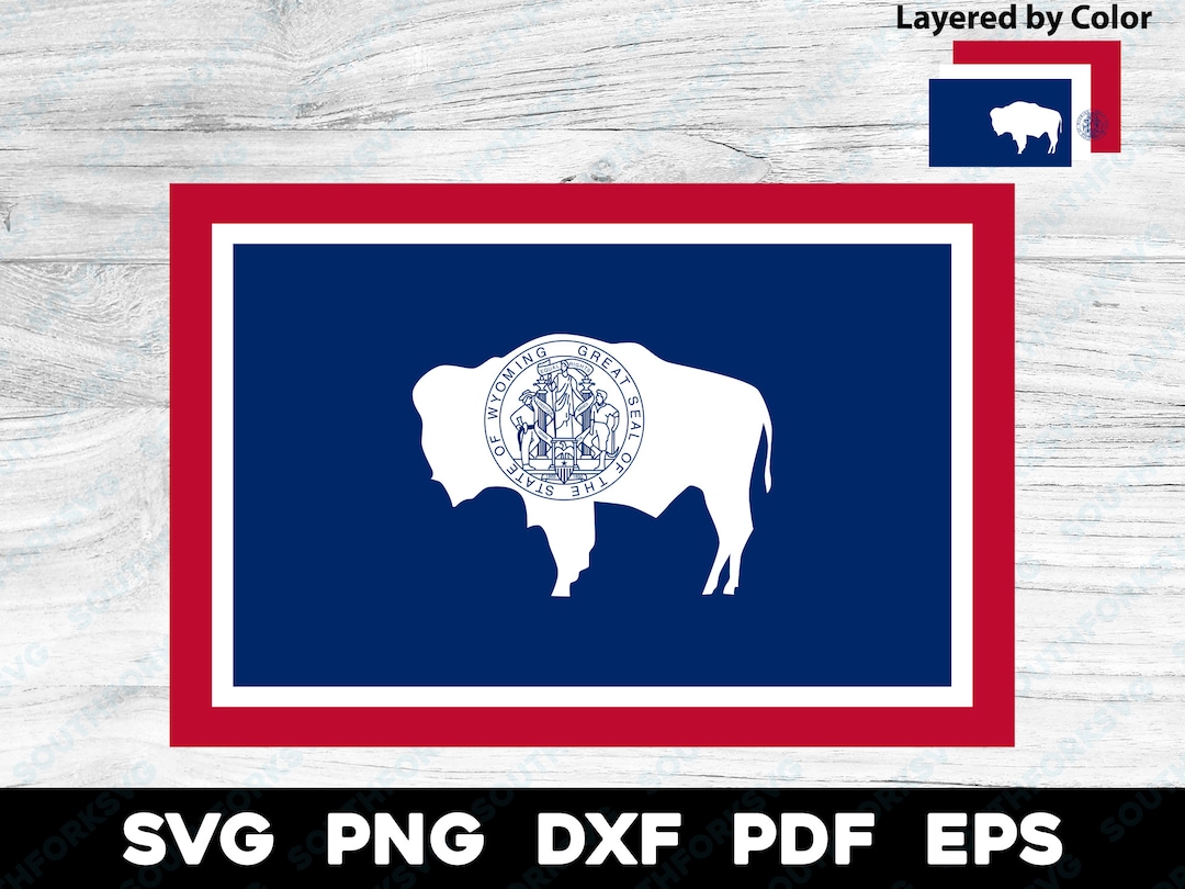 Wyoming State Flag | Svg Png Dxf Eps Pdf | Layered Vector Graphic ...