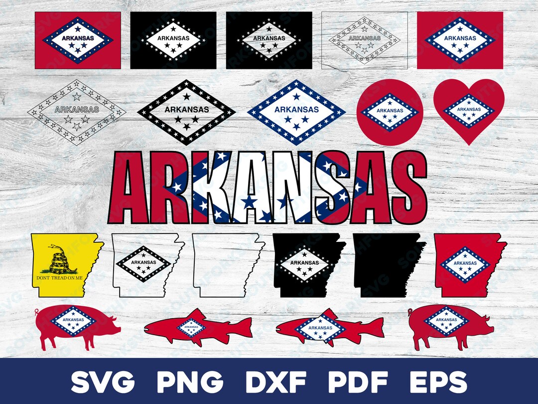Arkansas State Flag Design Bundle | Svg Png Dxf Eps Pdf | Vector ...