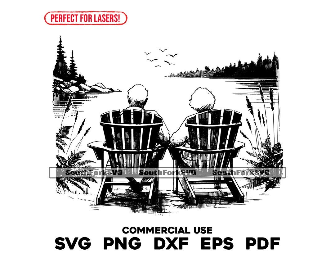 Laser Engrave File Retired Couple Svg Png Dxf Eps Pdf | Vector Graphic ...
