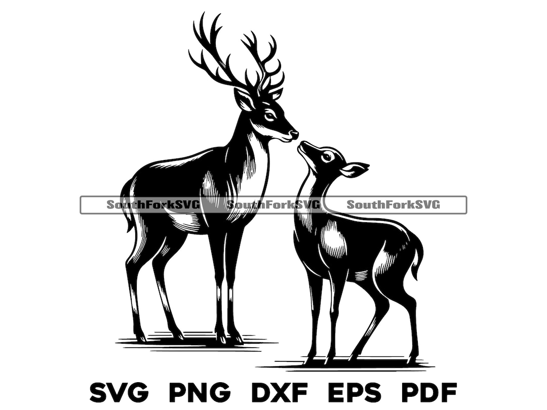Male Buck & Female Doe Deer Couple | Svg Png Dxf Eps Pdf | Vector ...