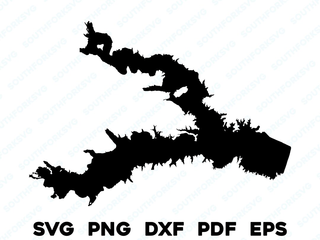 Richland-chambers Reservoir TX Lake Map Shape Outline Silhouette Svg ...