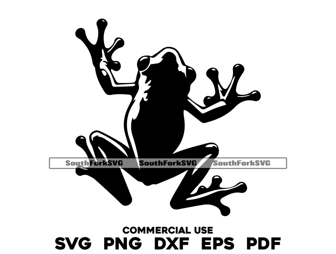 Tree Frog Climbing Svg Png Dxf Eps Pdf | Vector Graphic Cut File Laser ...