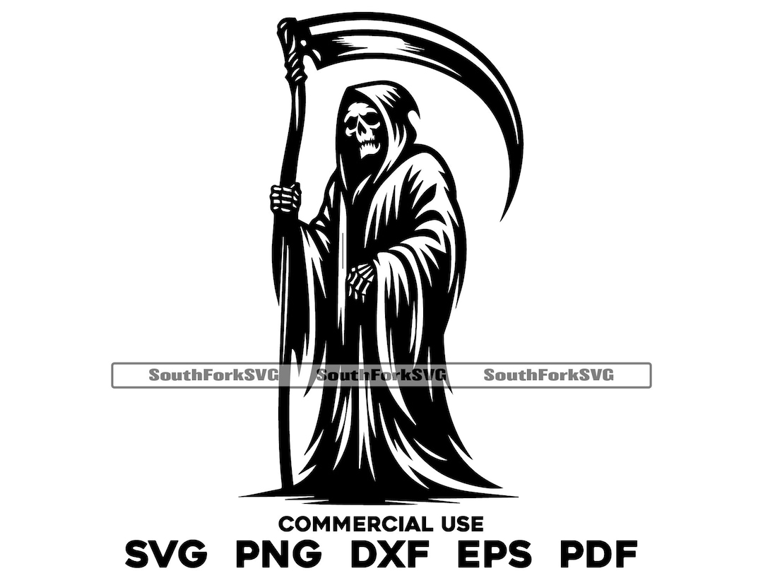 Grim Reaper Design | Svg Png Dxf Eps Pdf | Vector Graphic Design Cut Print Laser Engrave Files ...