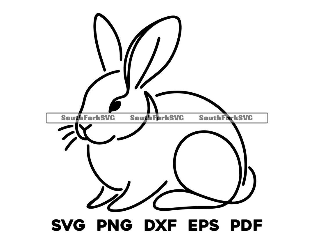 Bunny Rabbit Line Art Design | Svg Png Dxf Eps Pdf | Vector Graphic Cut ...