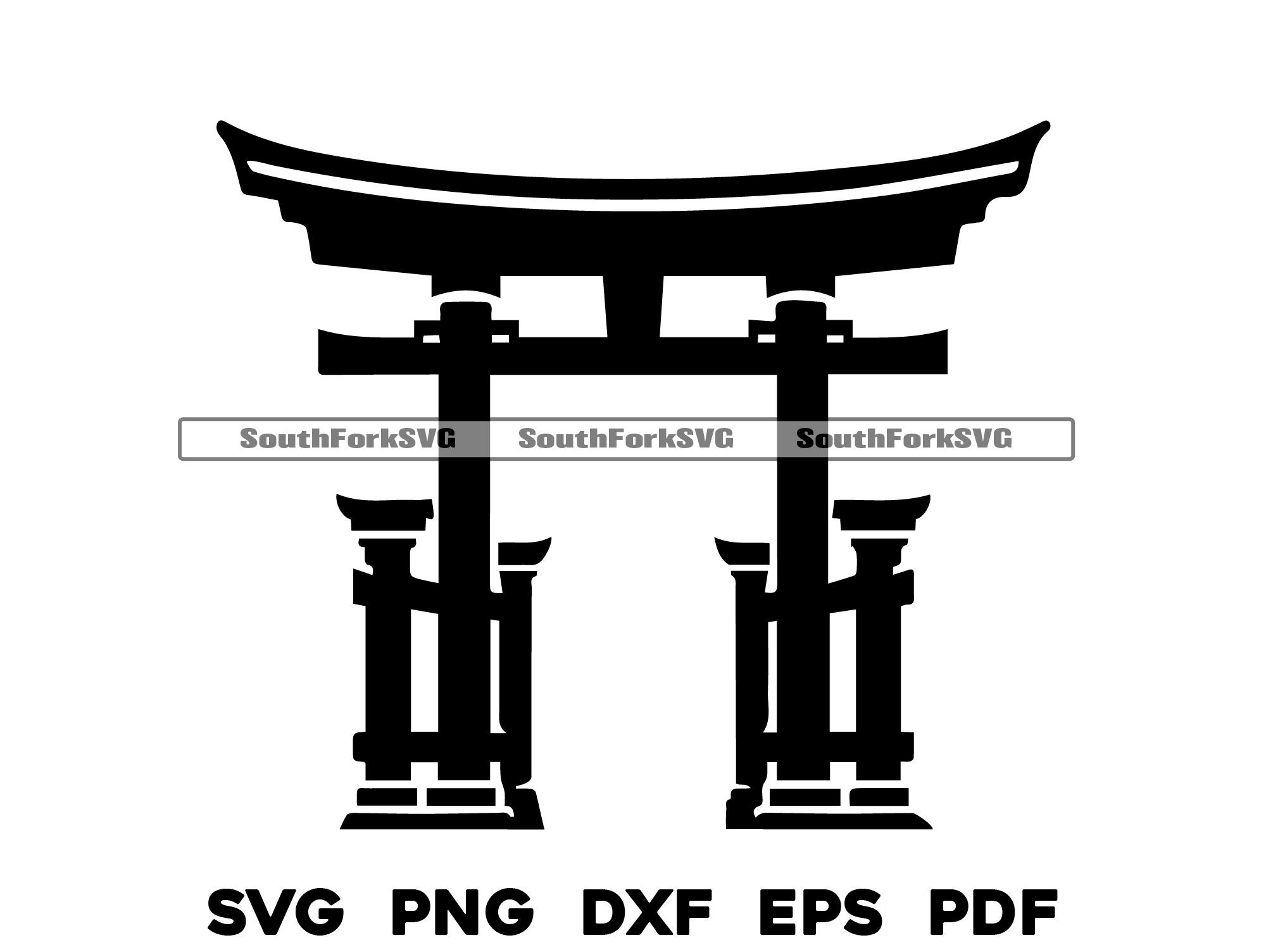 Torii Gate Svg Png Dxf Eps Pdf | Vector Graphic Cut File Laser Engrave ...