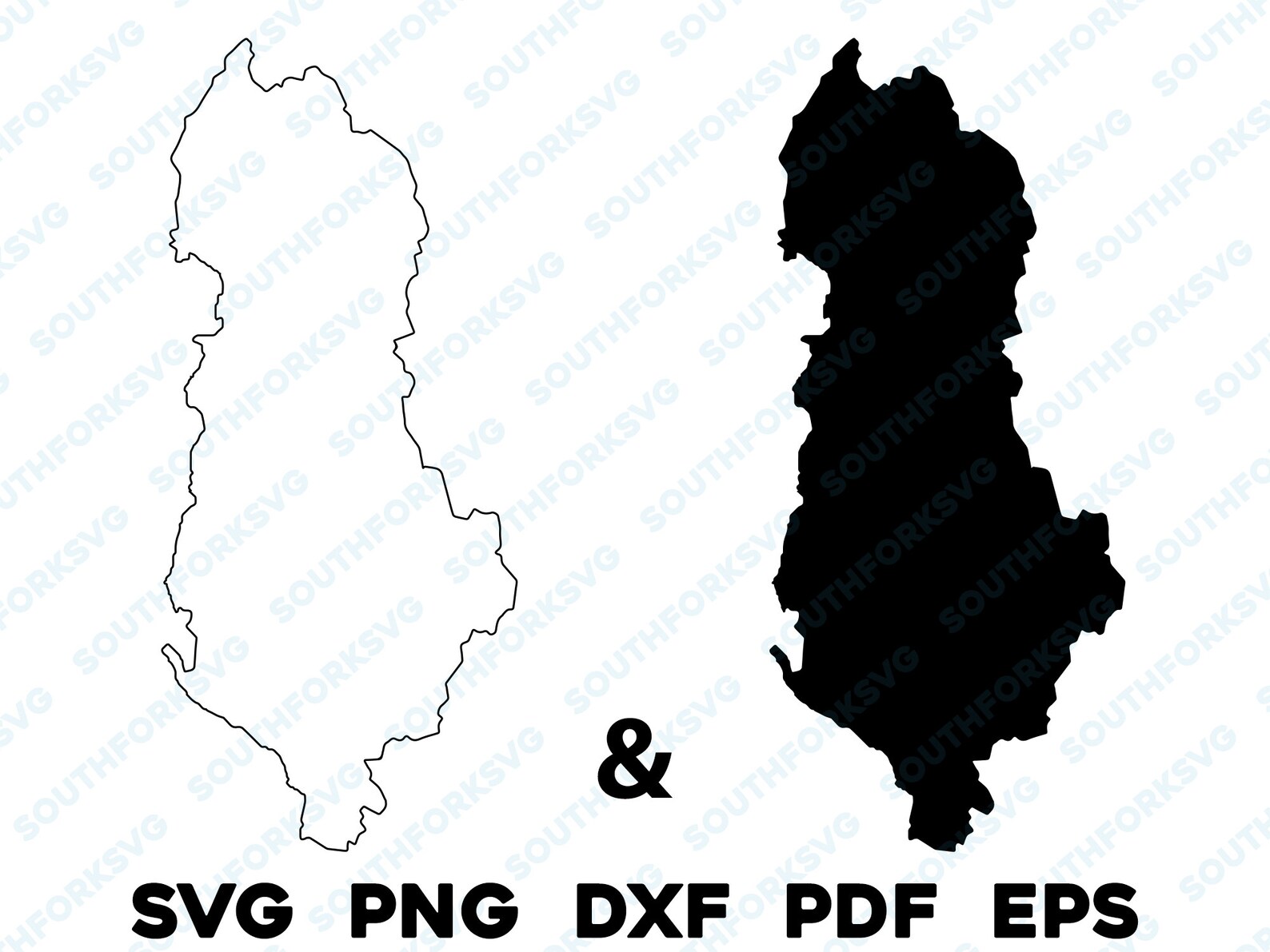 Albania Country Silhouette & Outline Shapes Svg Png Dxf Pdf Eps Vector ...