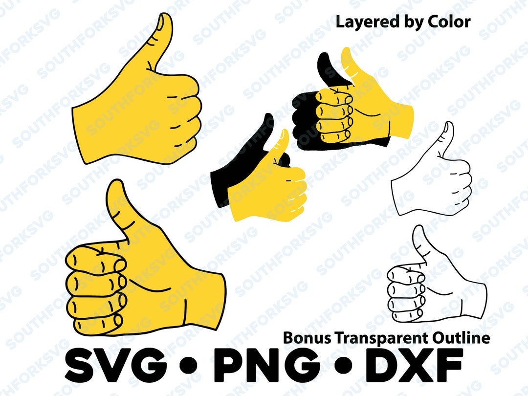 Buy Thumbs up Hand Symbol Sign Language SVG PNG DXF Layered by Color ...