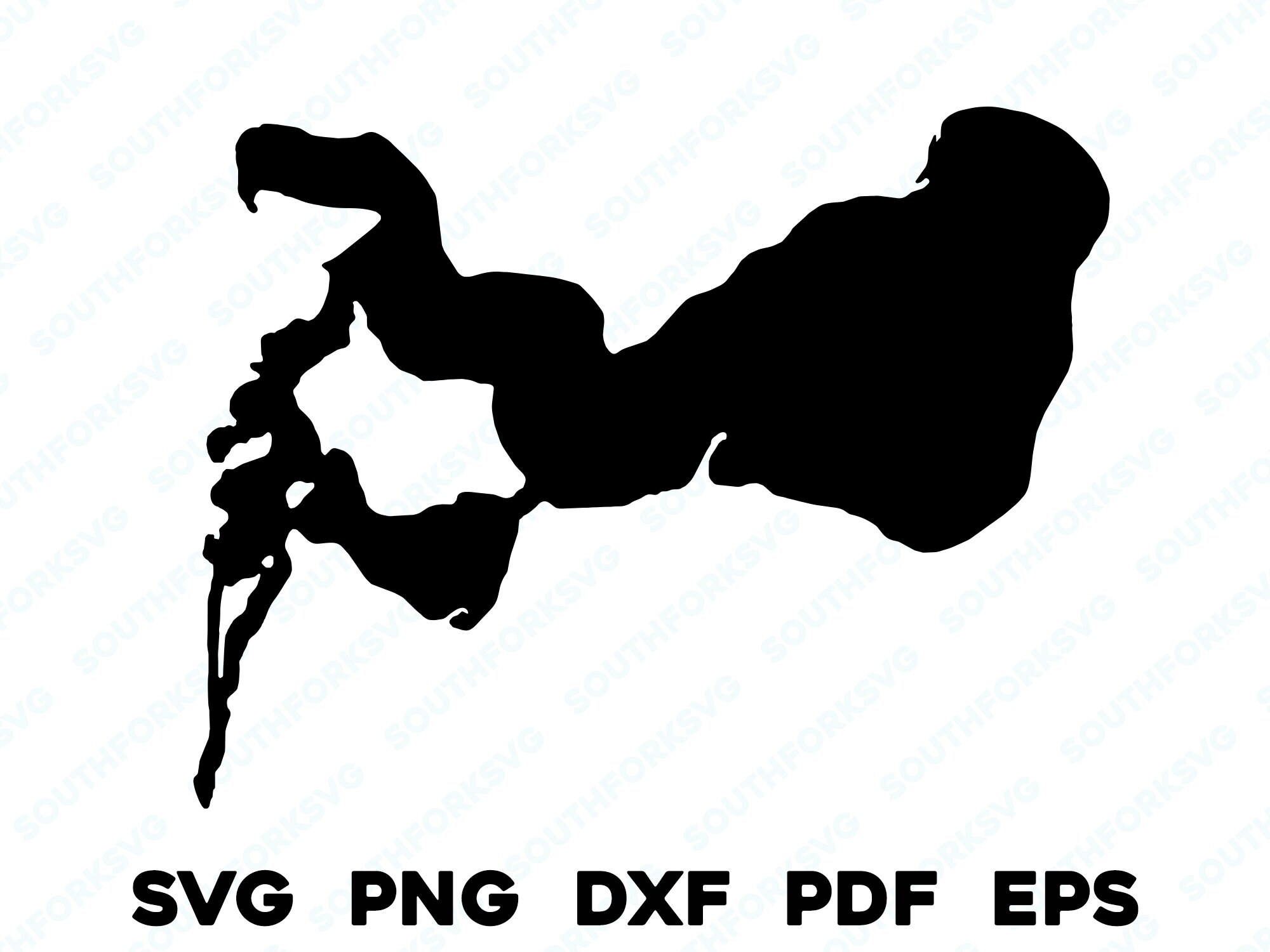 Black Hawk Lake Iowa Map Shape Outline Silhouette Svg Png Dxf Pdf Eps ...