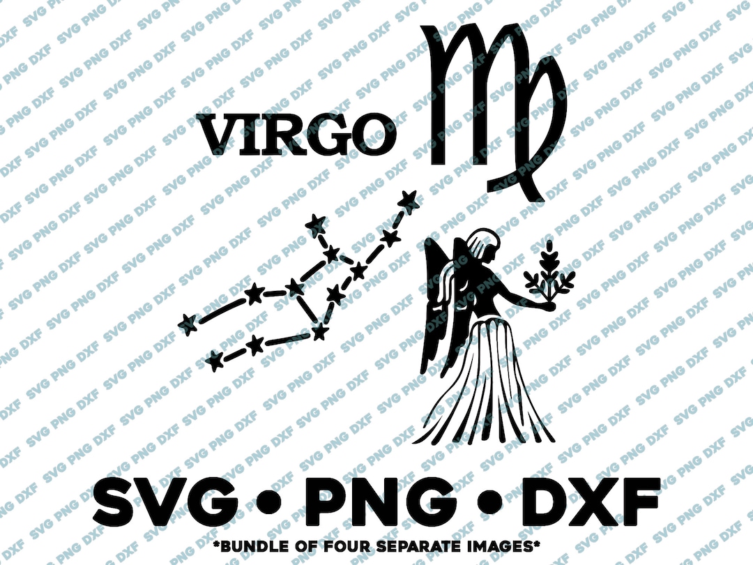 Virgo Zodiac Bundle SVG PNG DXF Cut File for Silhouette Cameo Star Sign ...