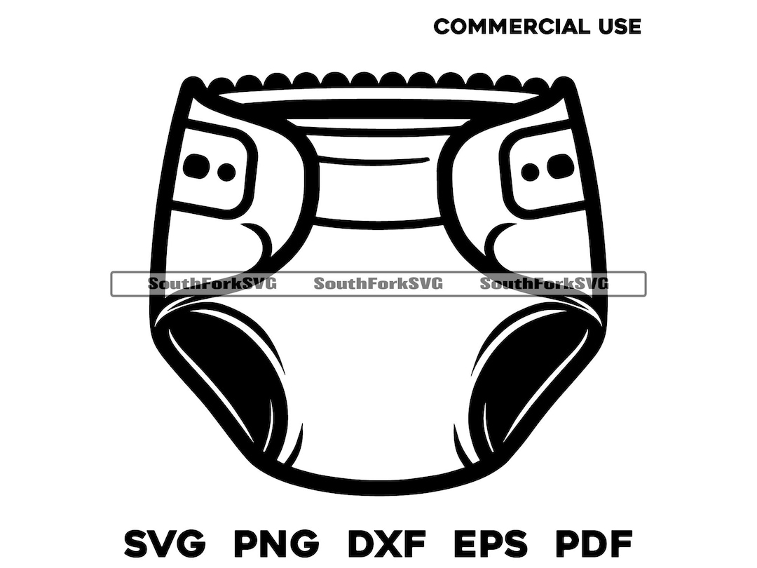 Baby Diaper Outline Design | Svg Png Dxf Eps Pdf | Vector Graphic Cut ...