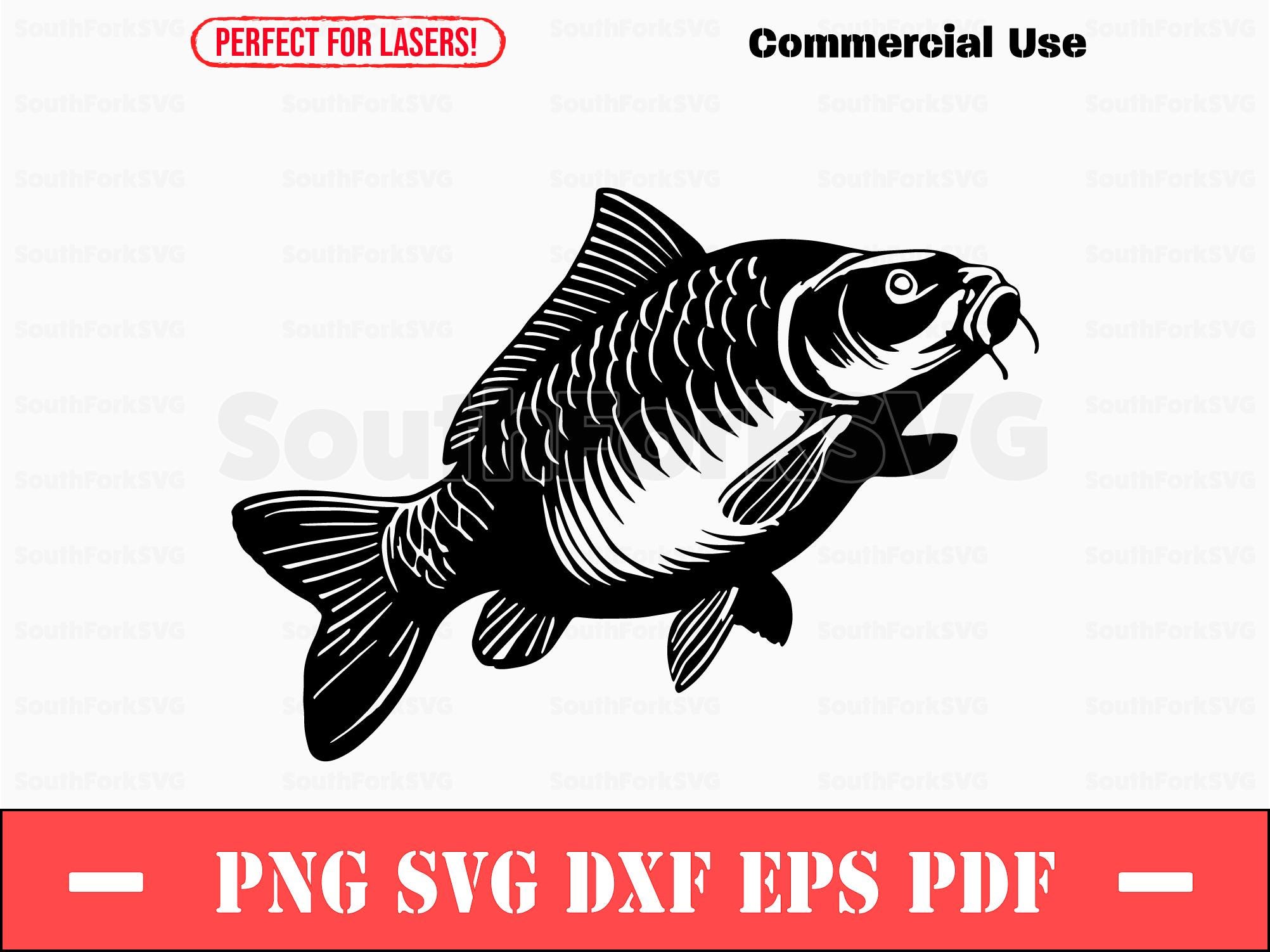 Carp Fishing Svg Png Dxf Eps Pdf | Transparent Vector Graphic Design ...