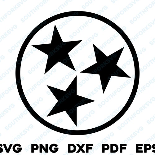 Tennessee Tri-star Svg Png Dxf Eps Pdf Transparent Vector - Etsy