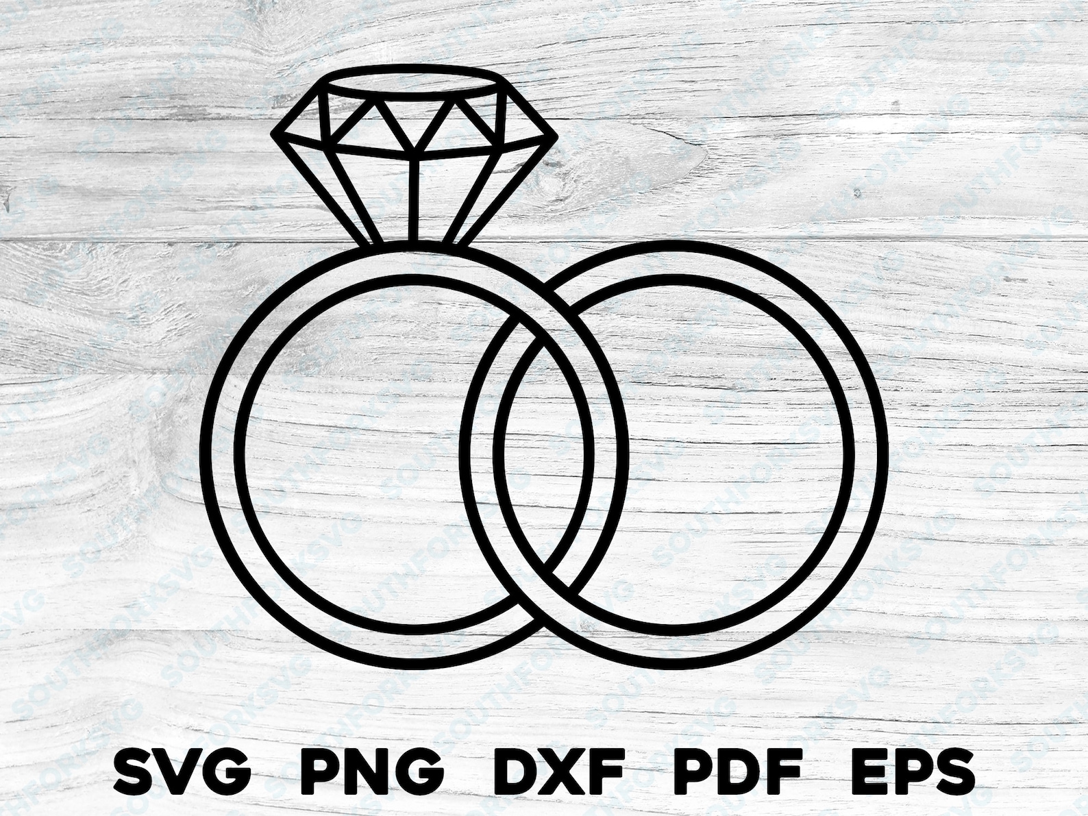 Two Interlocked Wedding Rings | Svg Png Dxf Eps Pdf | Vector Graphic ...