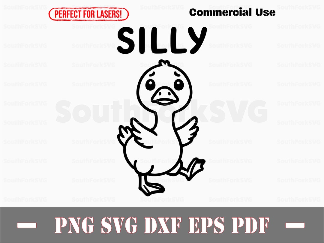 Cute Silly Goose Svg Png Dxf Eps Pdf | Laser Engrave Cut Print File ...