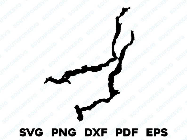 Lake Shuswap BC Canada Map Shape Silhouette Svg Png Dxf Pdf Eps Vector ...