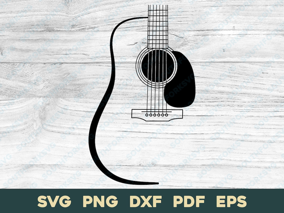 Acoustic Guitar Design 1 | Svg Png Dxf Eps Pdf | Guitarist Vector ...