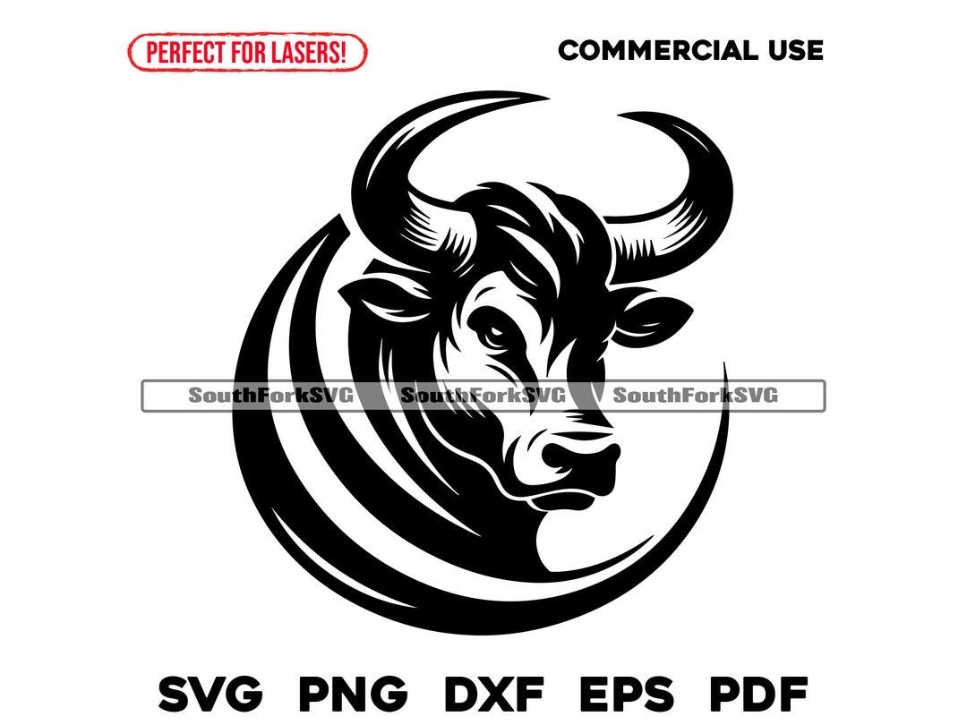 Bull Taurus Design Svg Png Dxf Eps Pdf | Vector Design Cut Print Dye ...