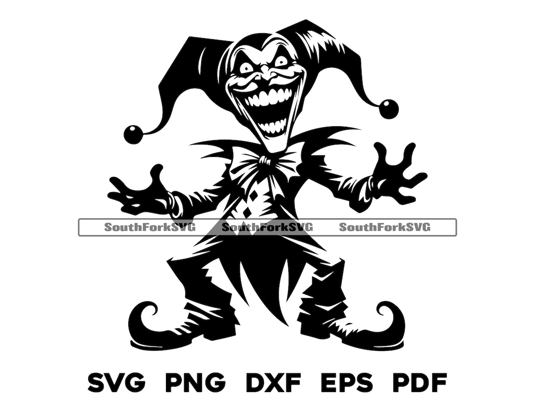 Joker Jester Clown Svg Png Dxf Eps Pdf Files | Cut Print Laser ...