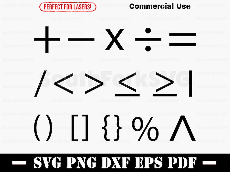 Math Symbols Outlines Bundle Svg Png Dxf Eps Pdf | Vector Graphic ...