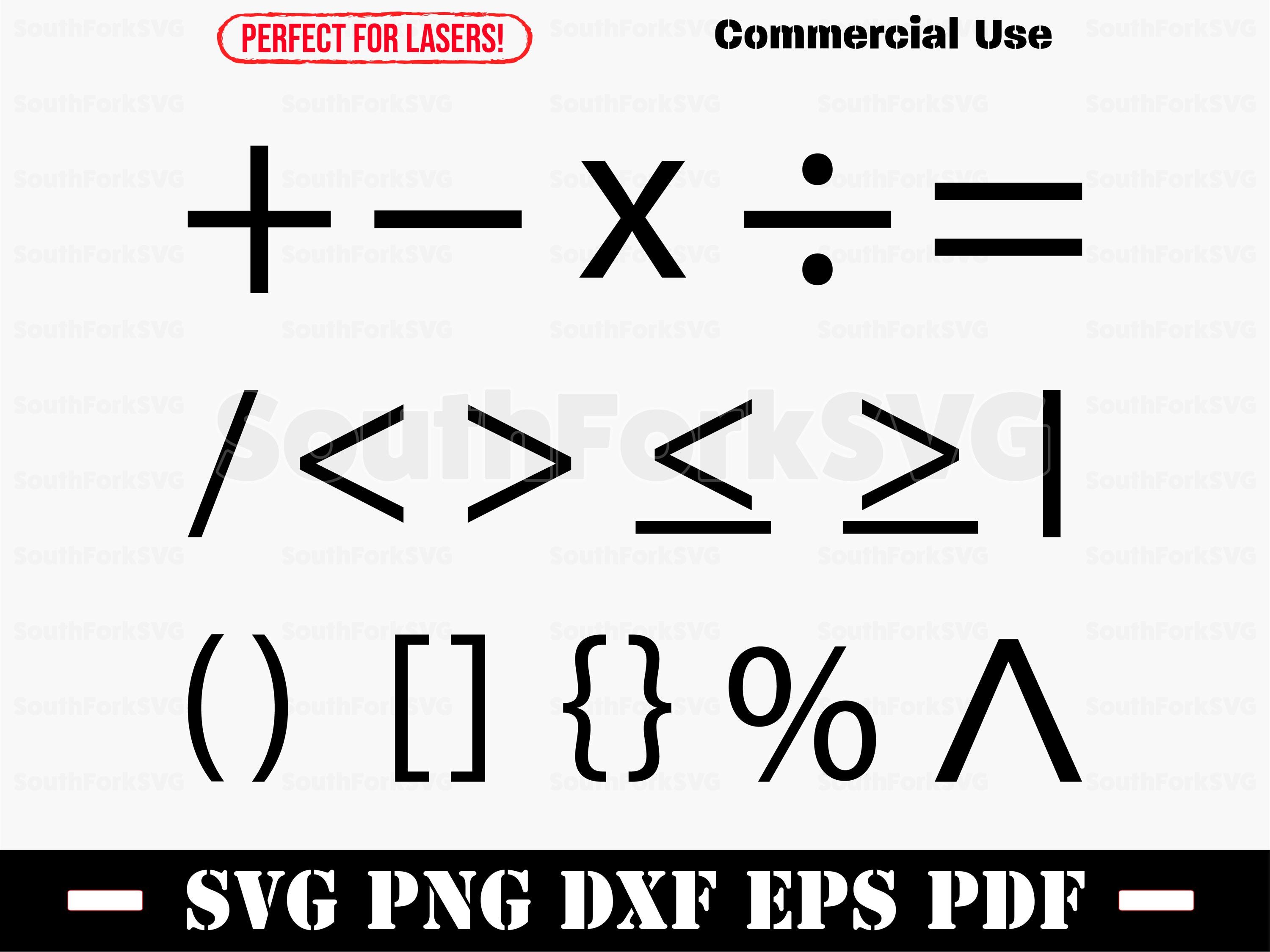 Math Symbols Outlines Bundle Svg Png Dxf Eps Pdf | Vector Graphic ...