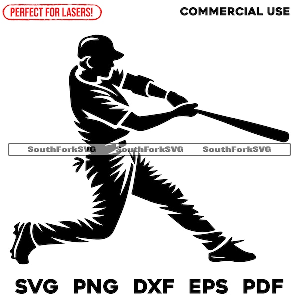 Baseball Batter Laser Svg - Etsy