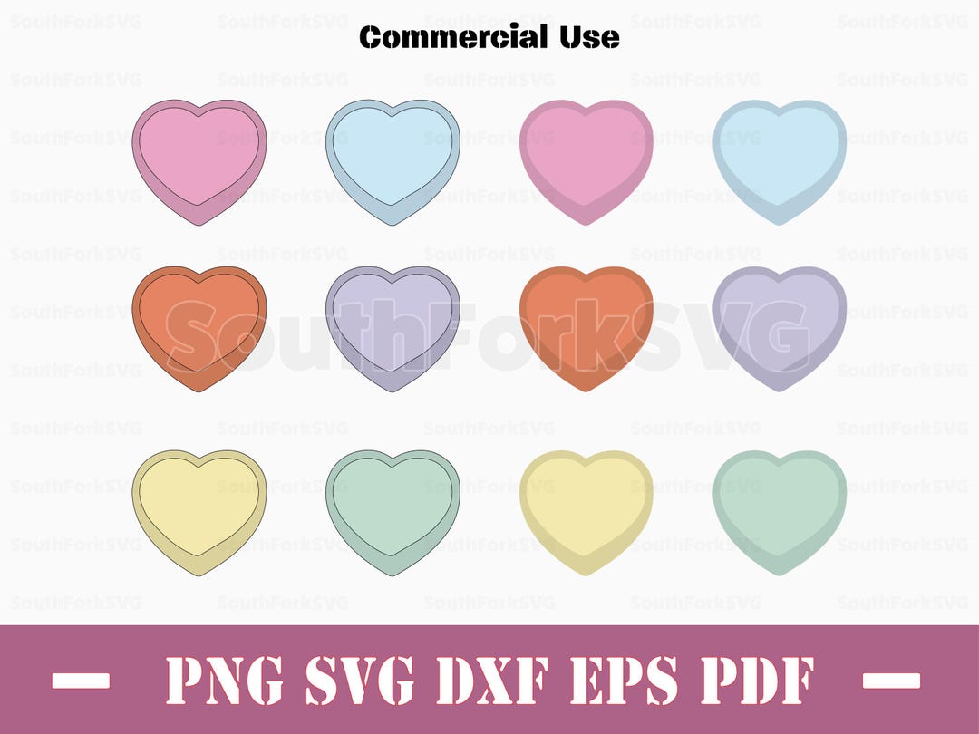 Valentines Day Heart Candy Bundle Svg Png Dxf Eps Pdf | Vector Graphic ...