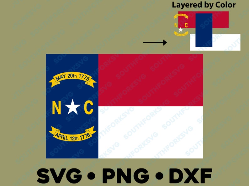 North Carolina State Flag Svg Png Dxf Vector Graphic Design - Etsy
